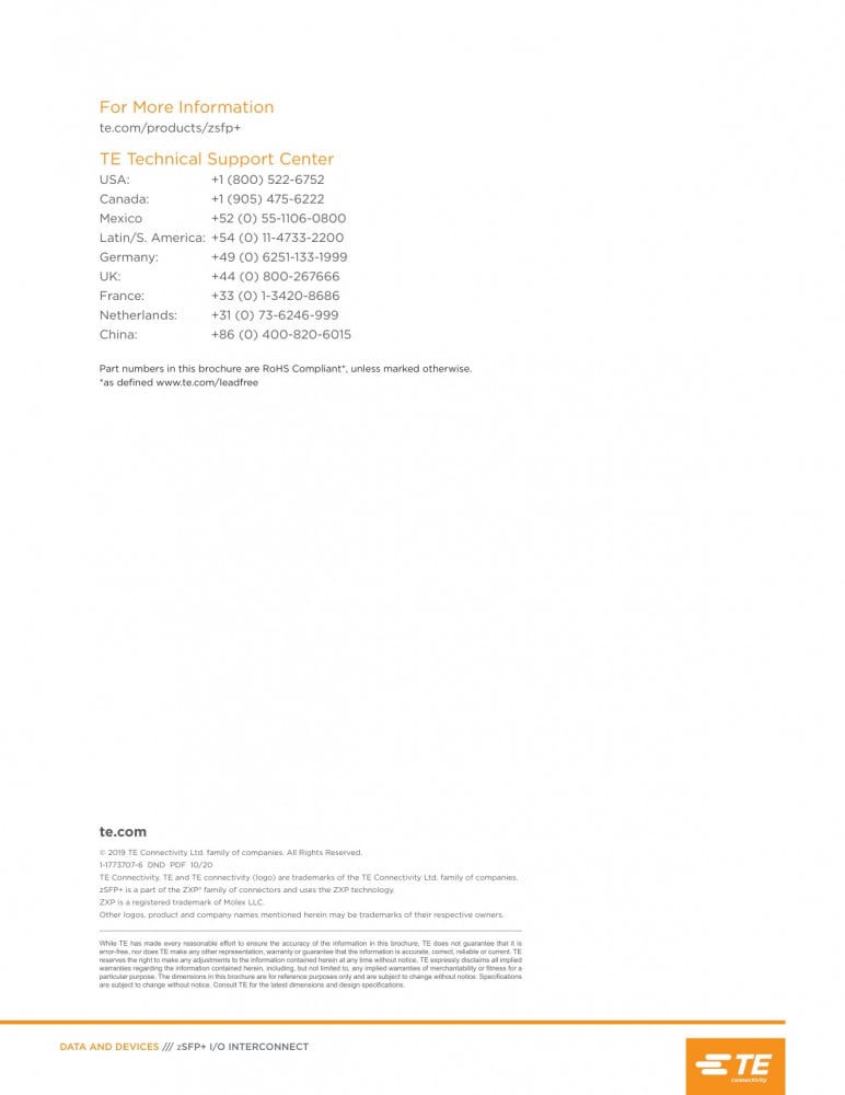 TE zSFP+ brochure page 7