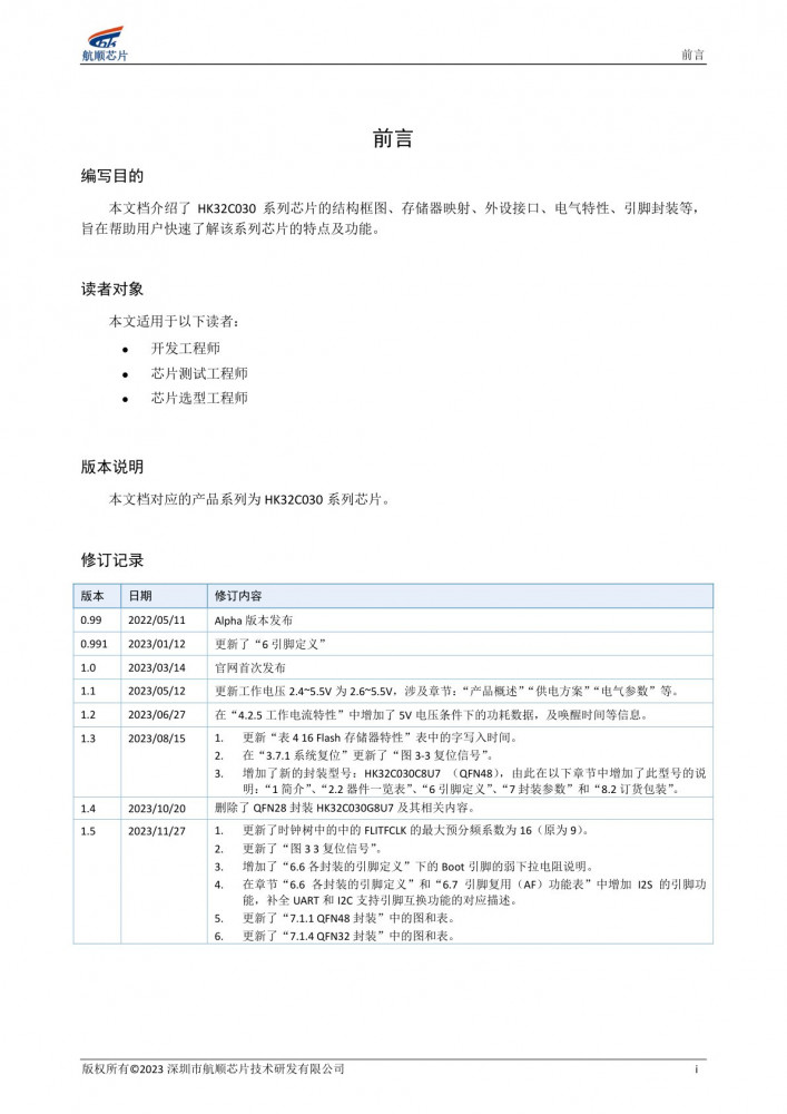 HK32C030 datasheet page 2