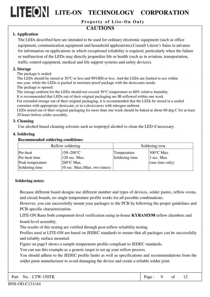 LTW-150TK datasheet page 10