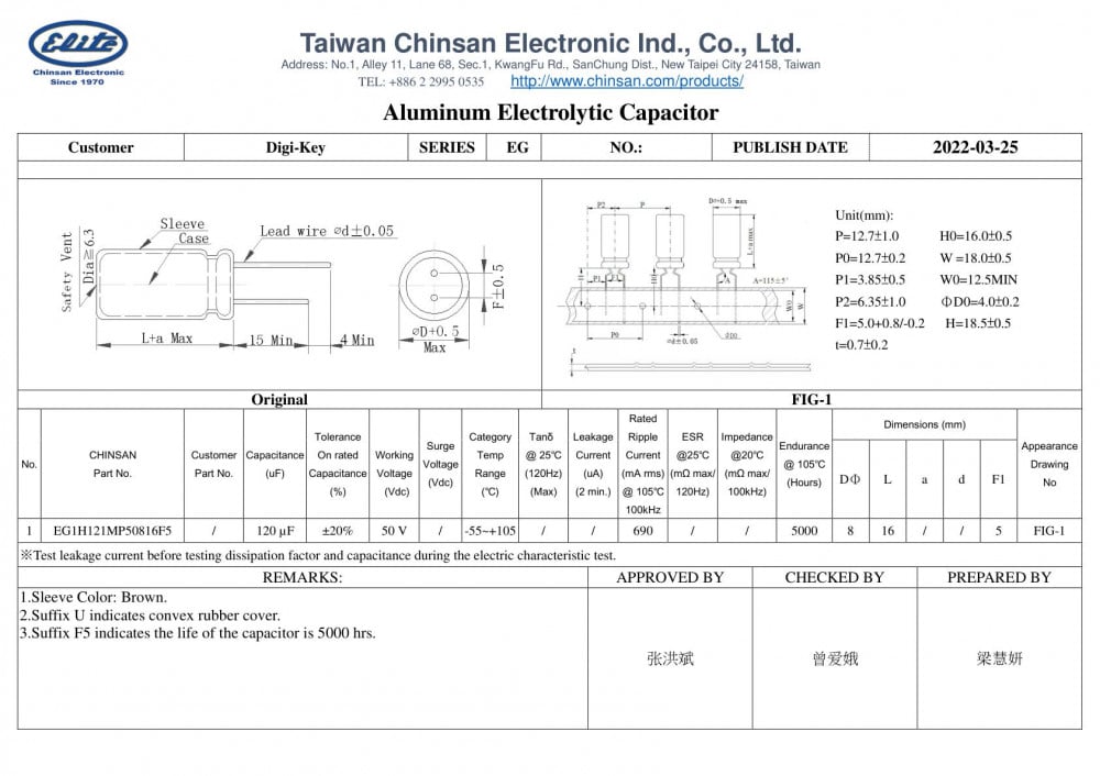 Chinsan EG series datasheet page 6