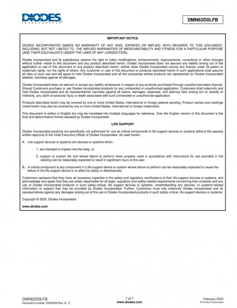 DMN62D0LFB-7B datasheet page 7