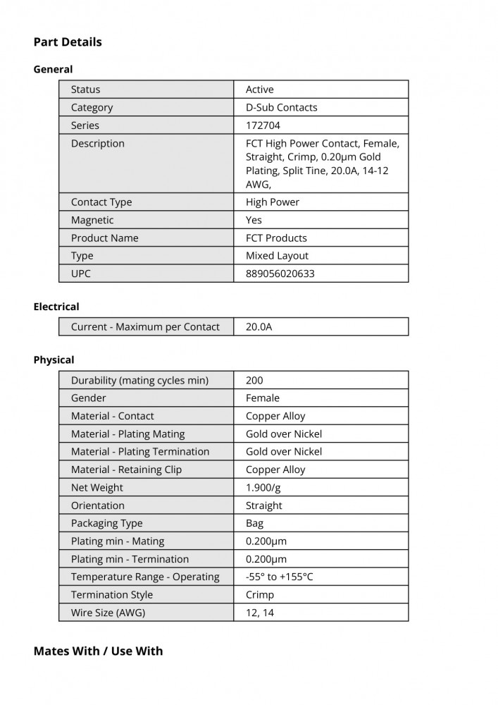 MOLEX 1727040152 technical document page 2