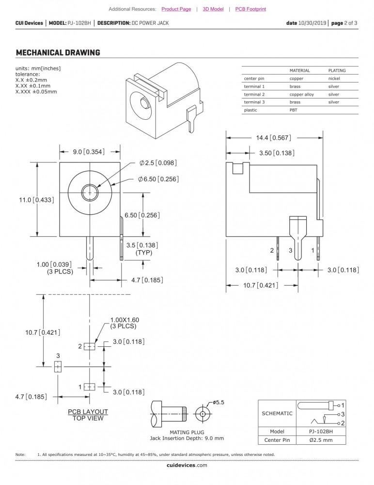 PJ-102BH technical document page 2