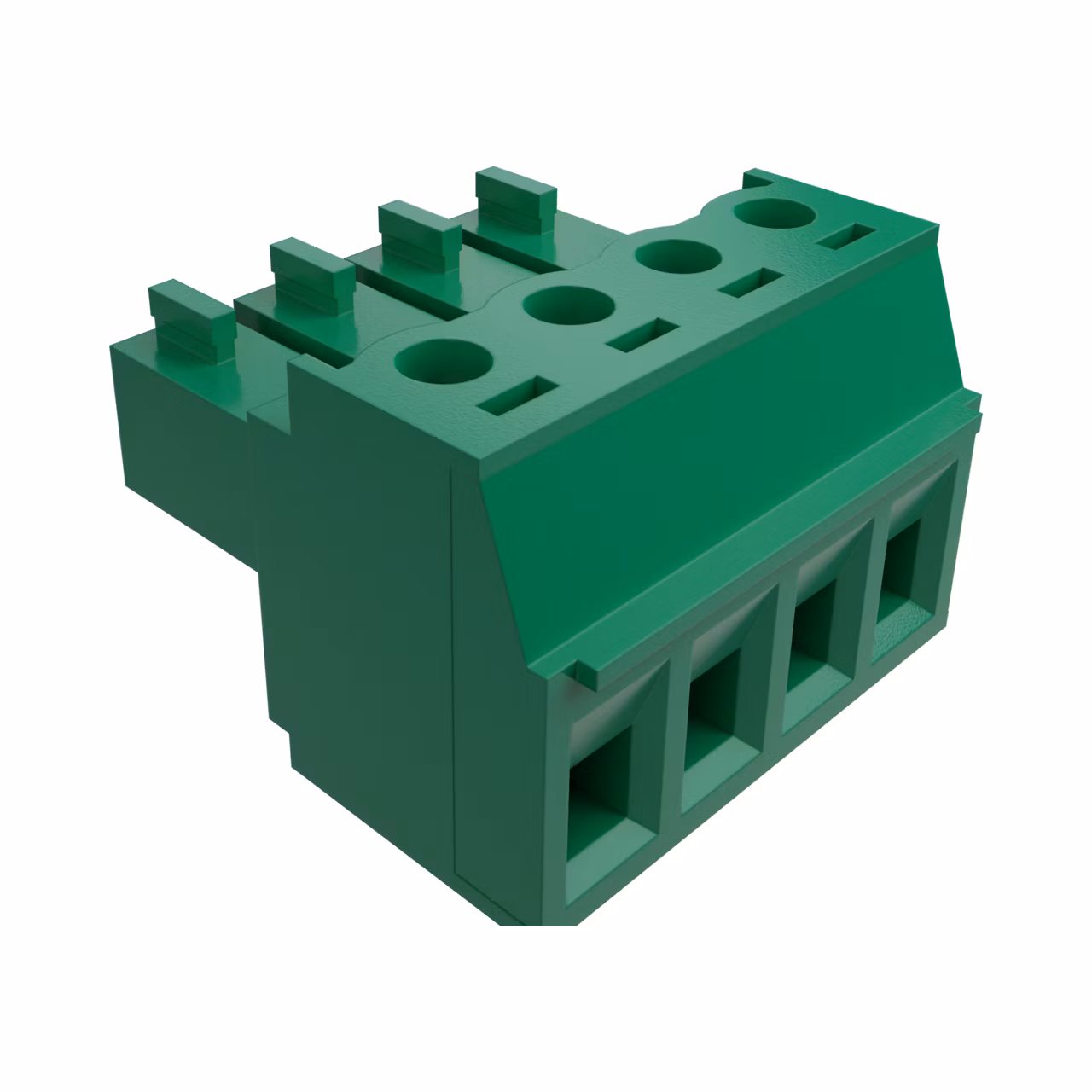 3.81mm Pitch Eurostyle Horizontal Plug, with Standard Imprinting, Green Housing, Gold (Au) Plated, 4 Circuits for sale