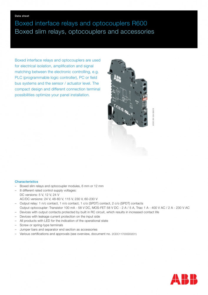 ABB R600 technical document page 1