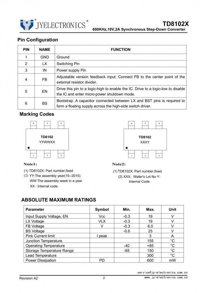 TD8102X datasheet page 2