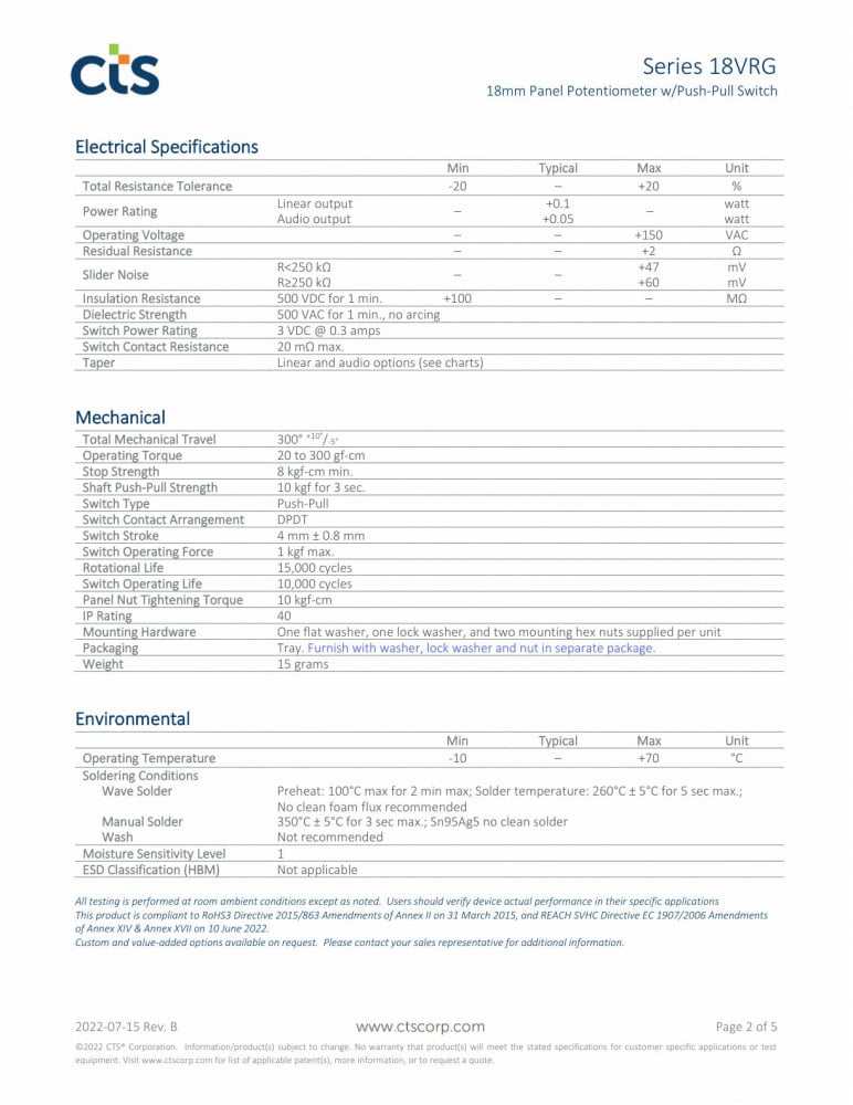 CTS Series 18VRG document page 2