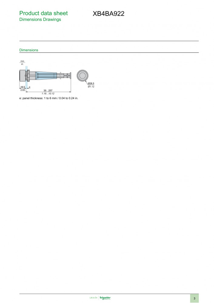XB4BA922 technical document page 3