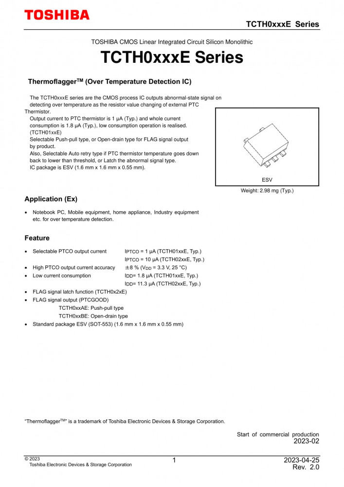 TCTH021AE datasheet page 1
