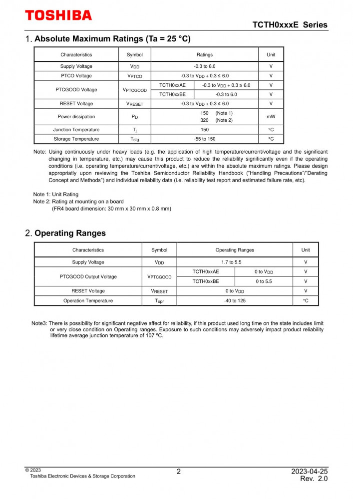 TCTH021AE datasheet page 2