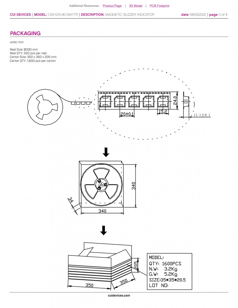 CMI-1210-90-SMT-TR datasheet page 3