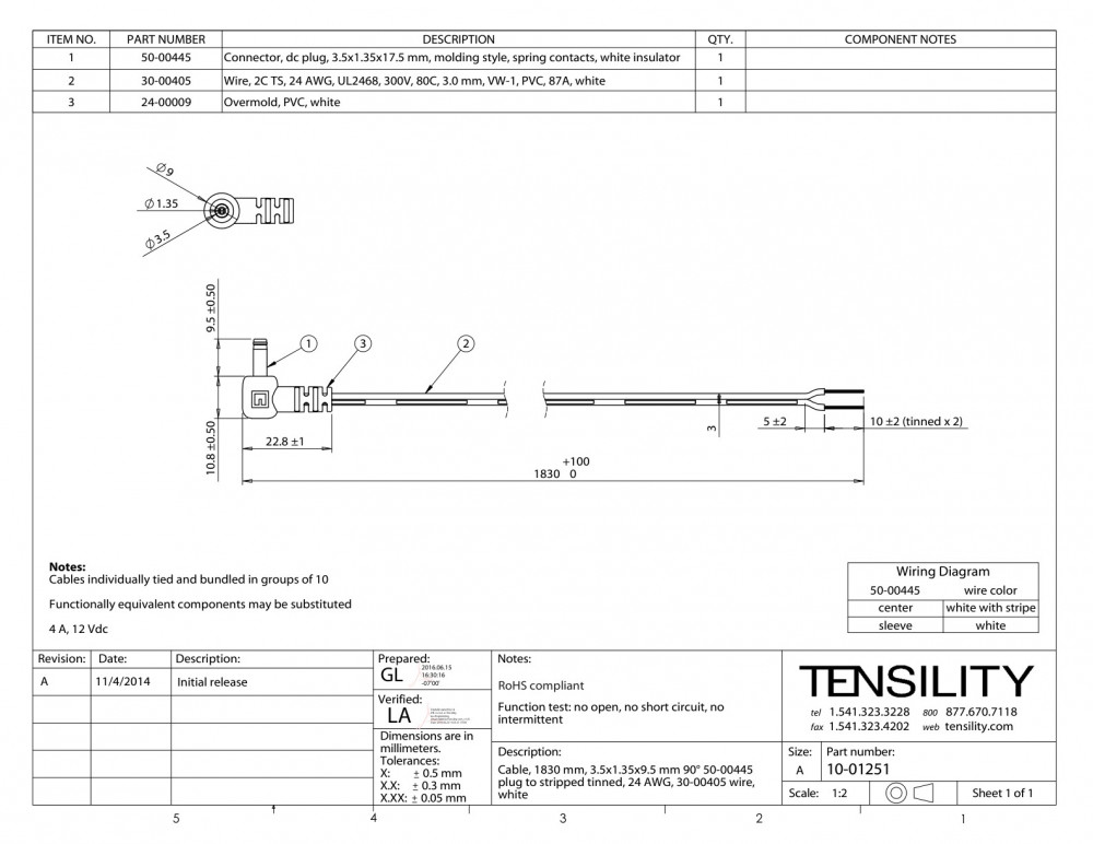 Tensility International 10-01251 assembly drawing