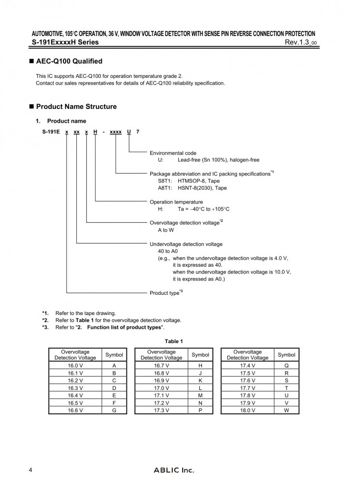 ABLIC S-191E datasheet page 4