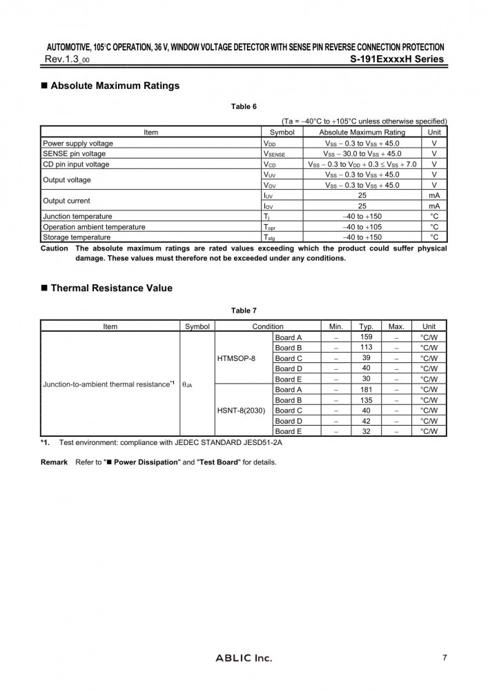 ABLIC S-191E datasheet page 7