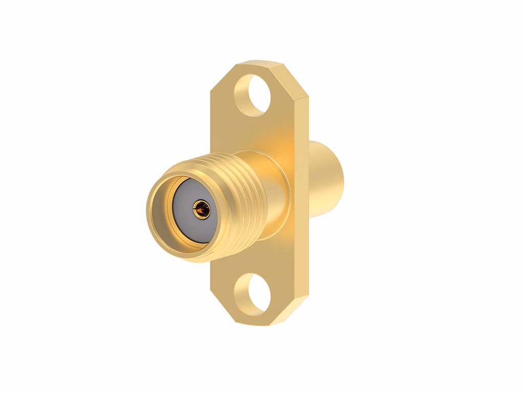 Mini-BNC Jack, Right-Angle, Bulkhead Receptacle, PCB, Through Hole, Die Cast Body, Gold (Au) Plated, PCB, 75 Ohms