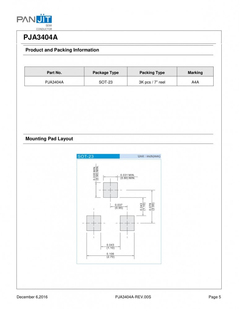 PJA3404A datasheet page 5