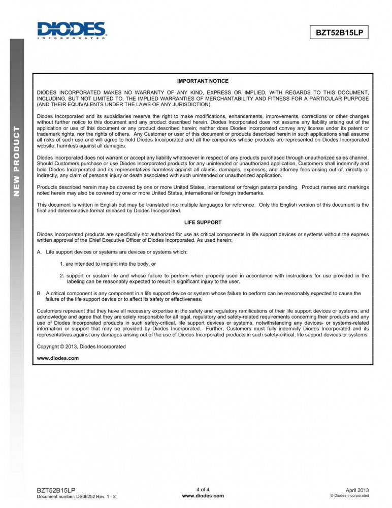 BZT52B15LP-7B technical document page 4