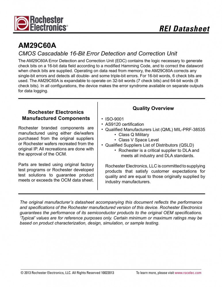 29C60APC datasheet page 1