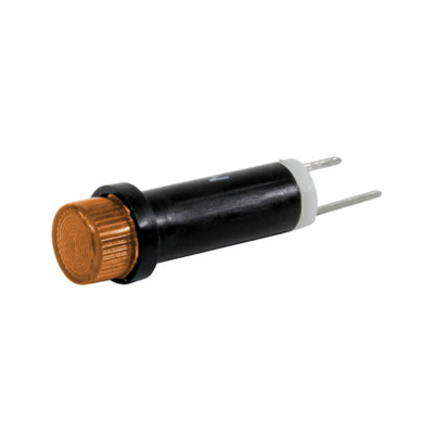 LED Panel Mount Indicator Amber .250″ Hi-Hat 28V Straight Leads for sale