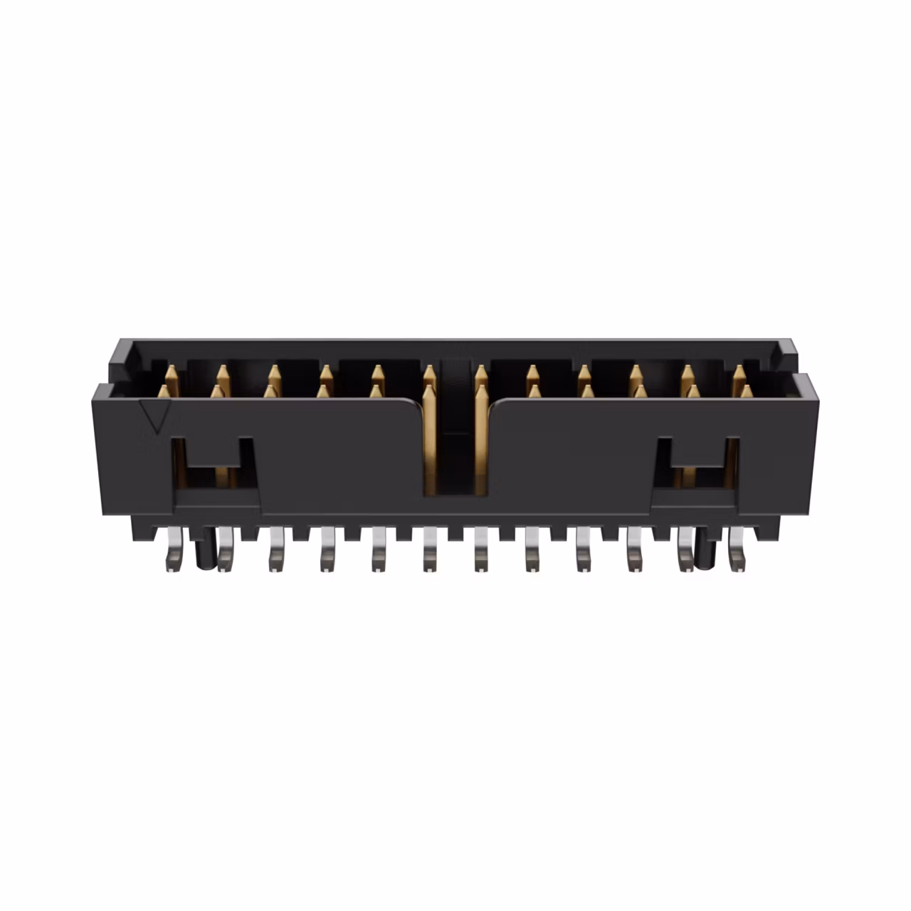 2.00mm Pitch, Milli-Grid PCB Header, Dual Row, Vertical, Surface Mount, Shrouded, 24 Circuits, 0.38µm Gold (Au) Plating, Dual Side Slots, Dual Friction Locks, Center Polarization, with Pegs, Tape and Reel for sale