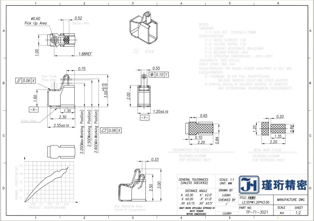 TP-T1-3021 technical document page 1