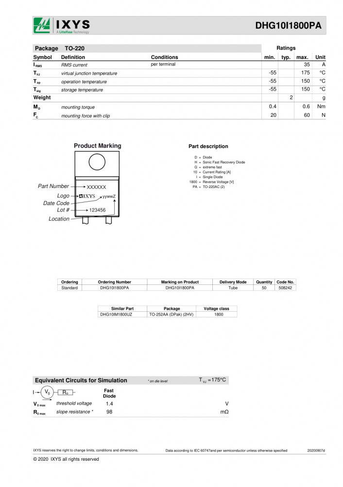 DHG10I1800PA datasheet page 3