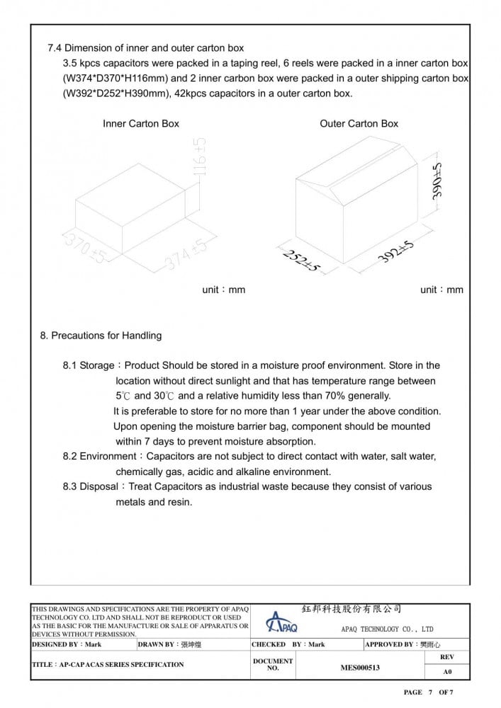 APAQ ACAS specification page 7