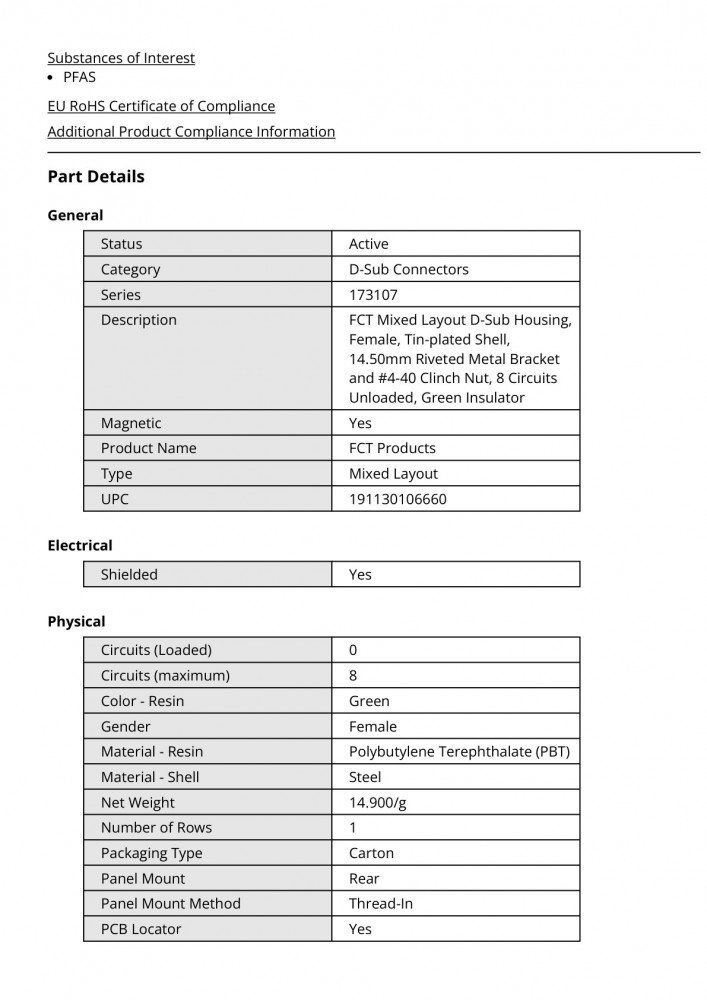 MOLEX 1731071190 technical drawing page 2