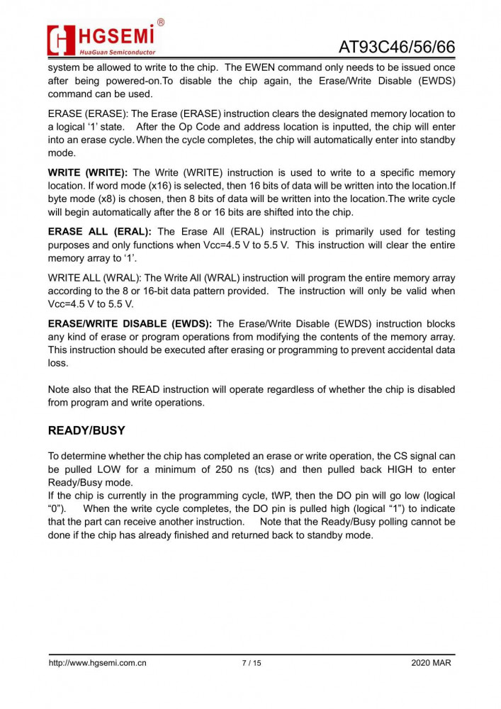 AT93C56M/TR datasheet page 7