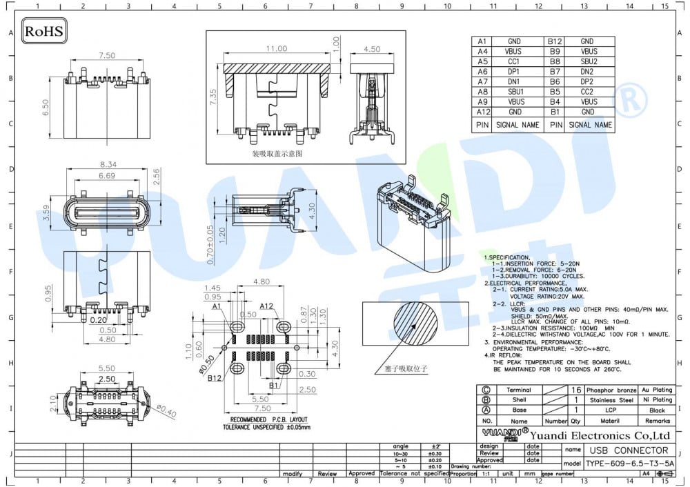 TYPE-609-6.5-T3-5A technical drawing page 1