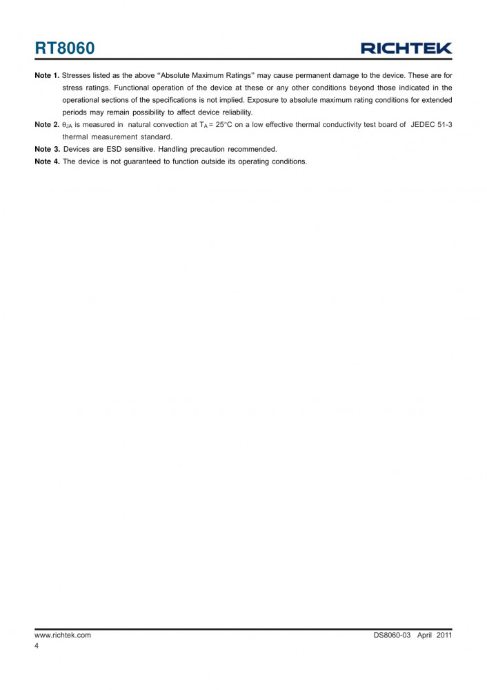 RT8060 datasheet page 4