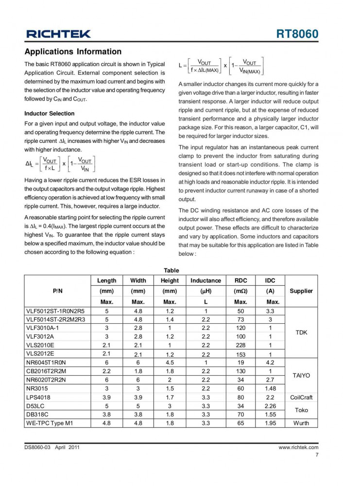 RT8060 datasheet page 7