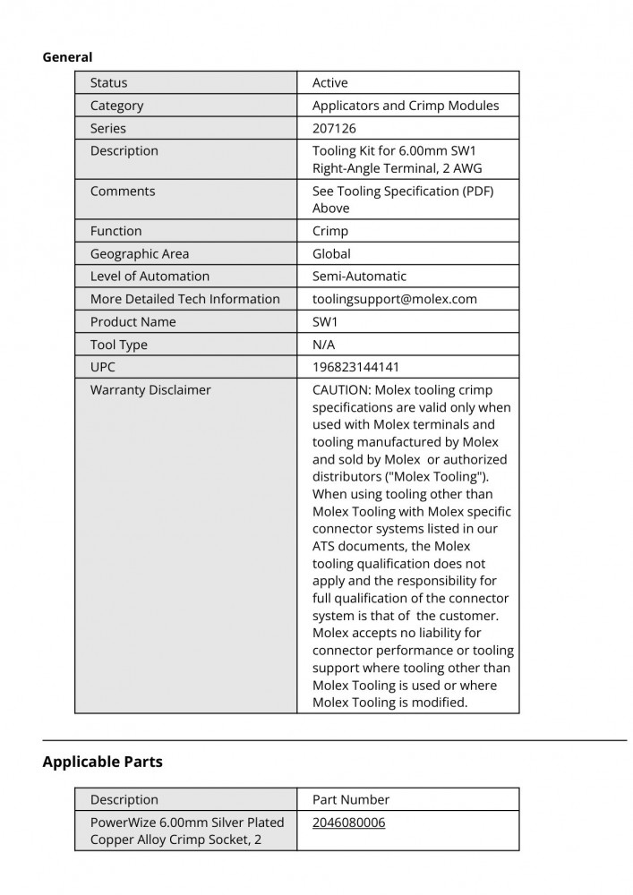2193820050 tooling specification, page 2