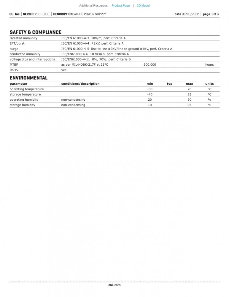 CUI VGS-100C datasheet page 3