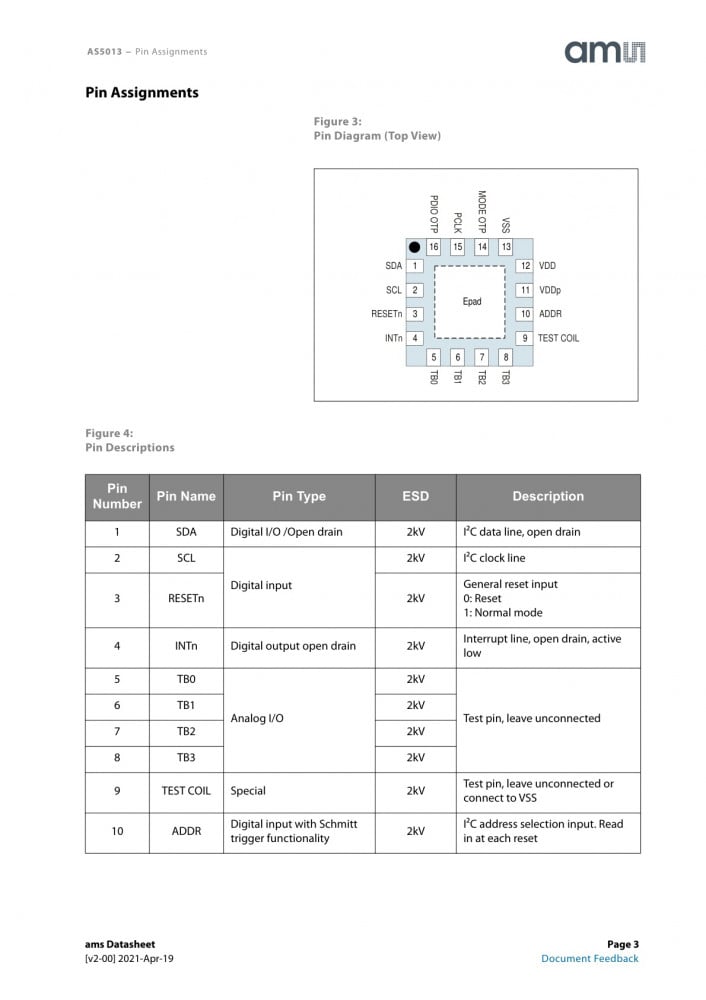 AS5013 datasheet page 4