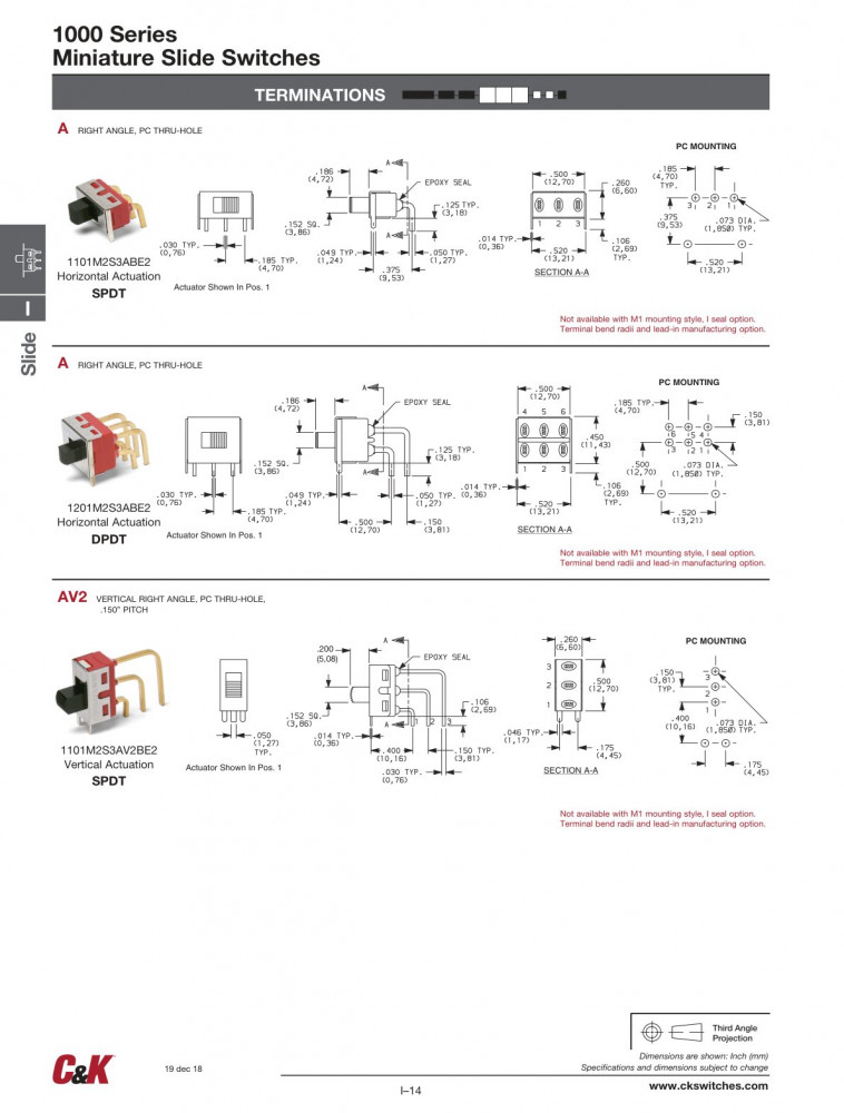 C&K 1000 Series datasheet page 4