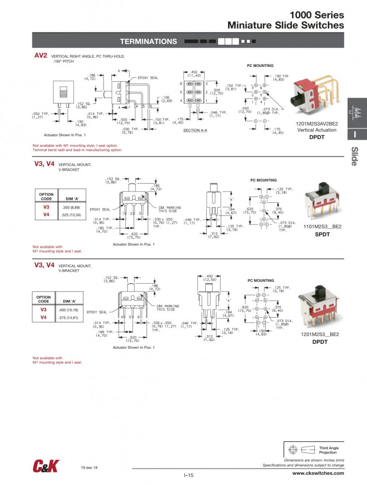 C&K 1000 Series datasheet page 5