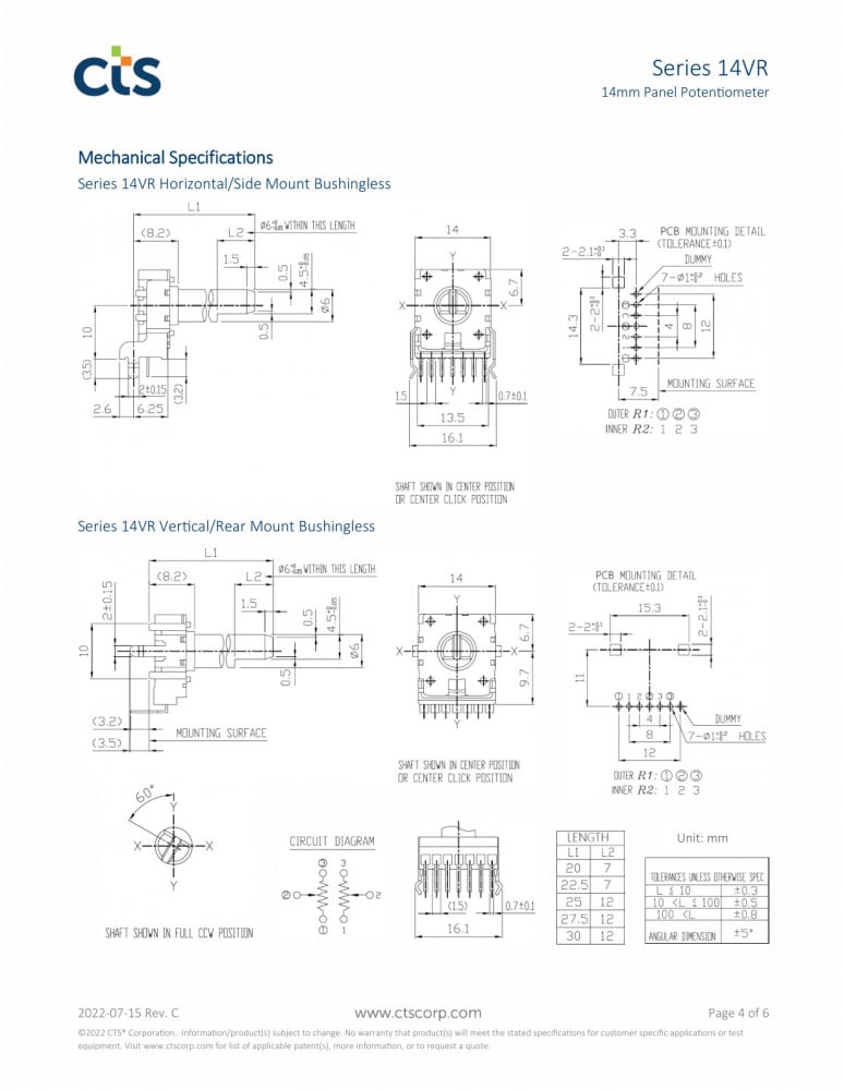 CTS 14VR Series datasheet page 4