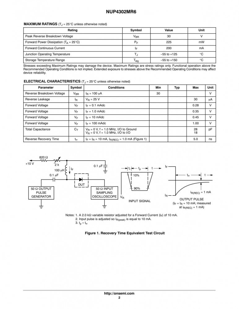 NUP4302MR6T1G datasheet page 2
