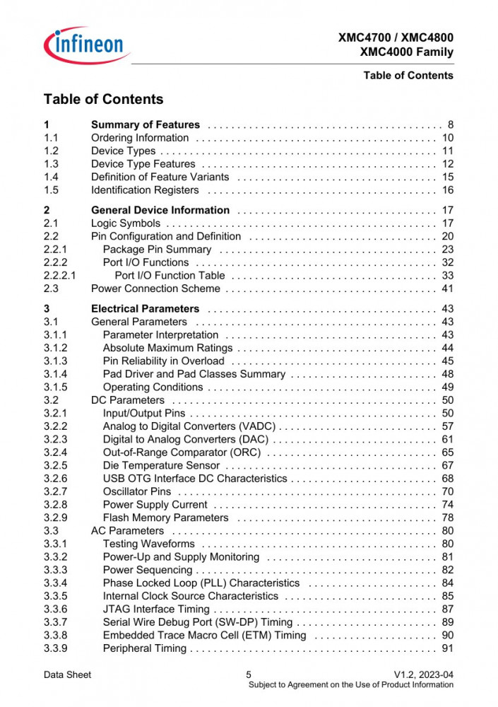 Infineon XMC4700 XMC4800 datasheet page 5