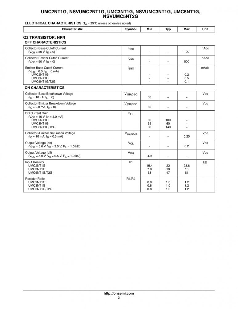 UMC3NT1G datasheet page 3