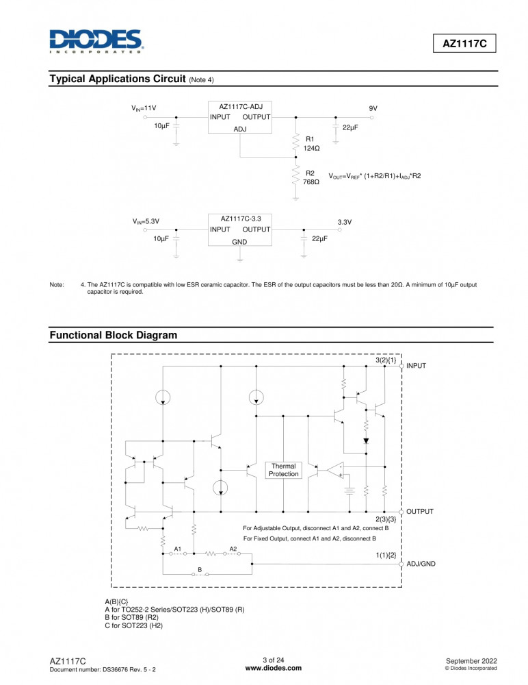 AZ1117C datasheet page 3