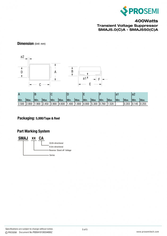 SMAJ5.0CA datasheet page 5