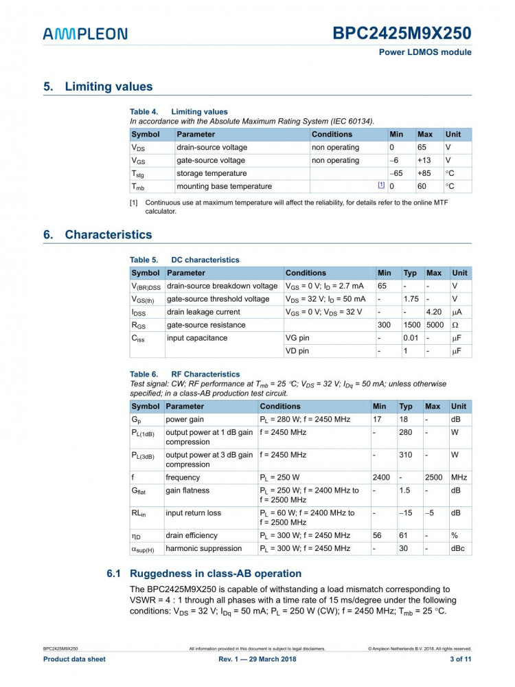 BPC2425M9X250 datasheet page 3