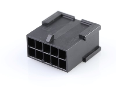 Micro-Fit 3.0 Plug Housing, Dual Row, 22 Circuits, UL 94V-0, Low-Halogen, Black