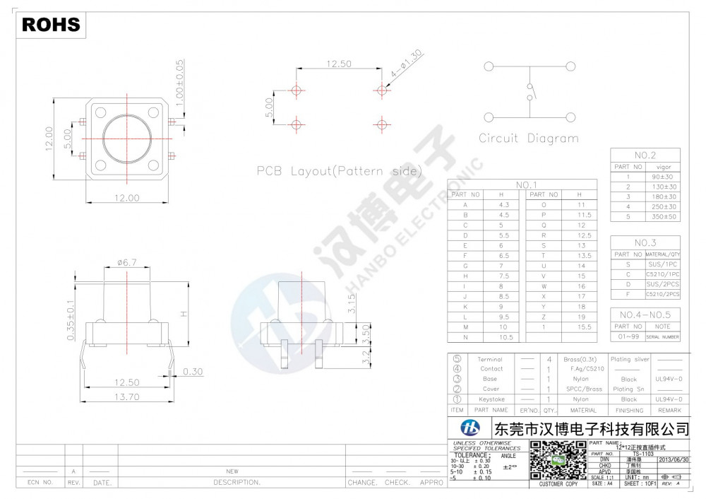 TS-1103 specification page 2