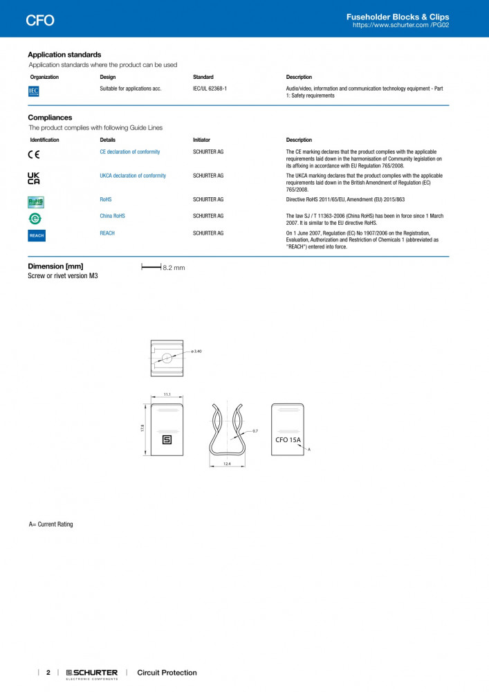SCHURTER 8040.2002 technical document page 2