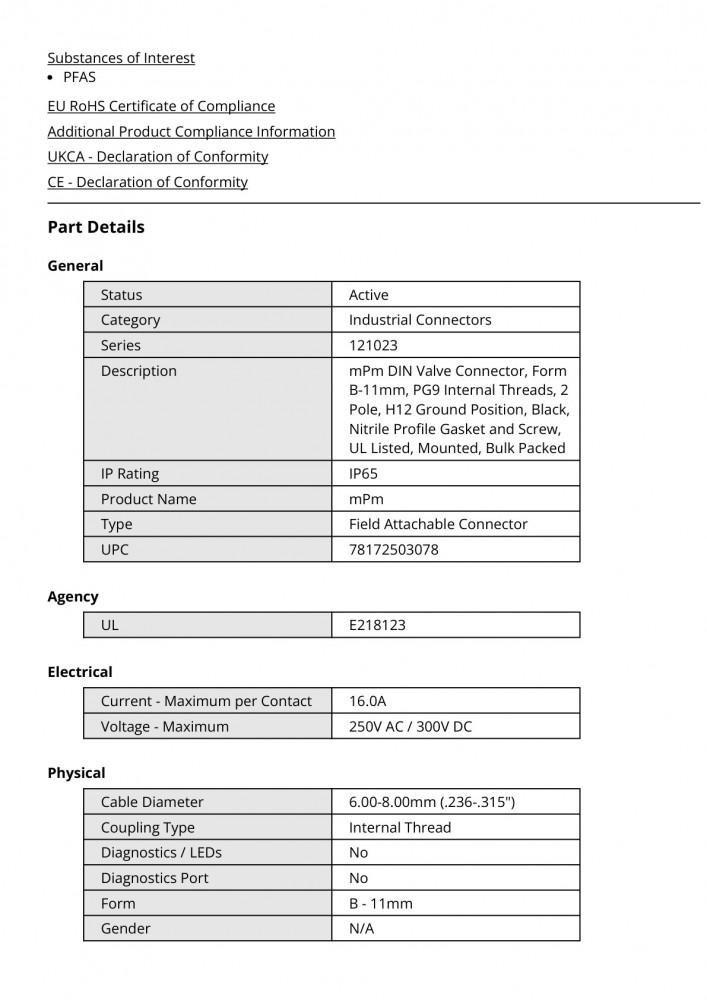 MOLEX C12 Series configured part numbers, page 2