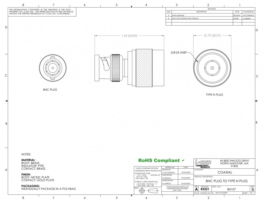 L-com BN107 technical document preview