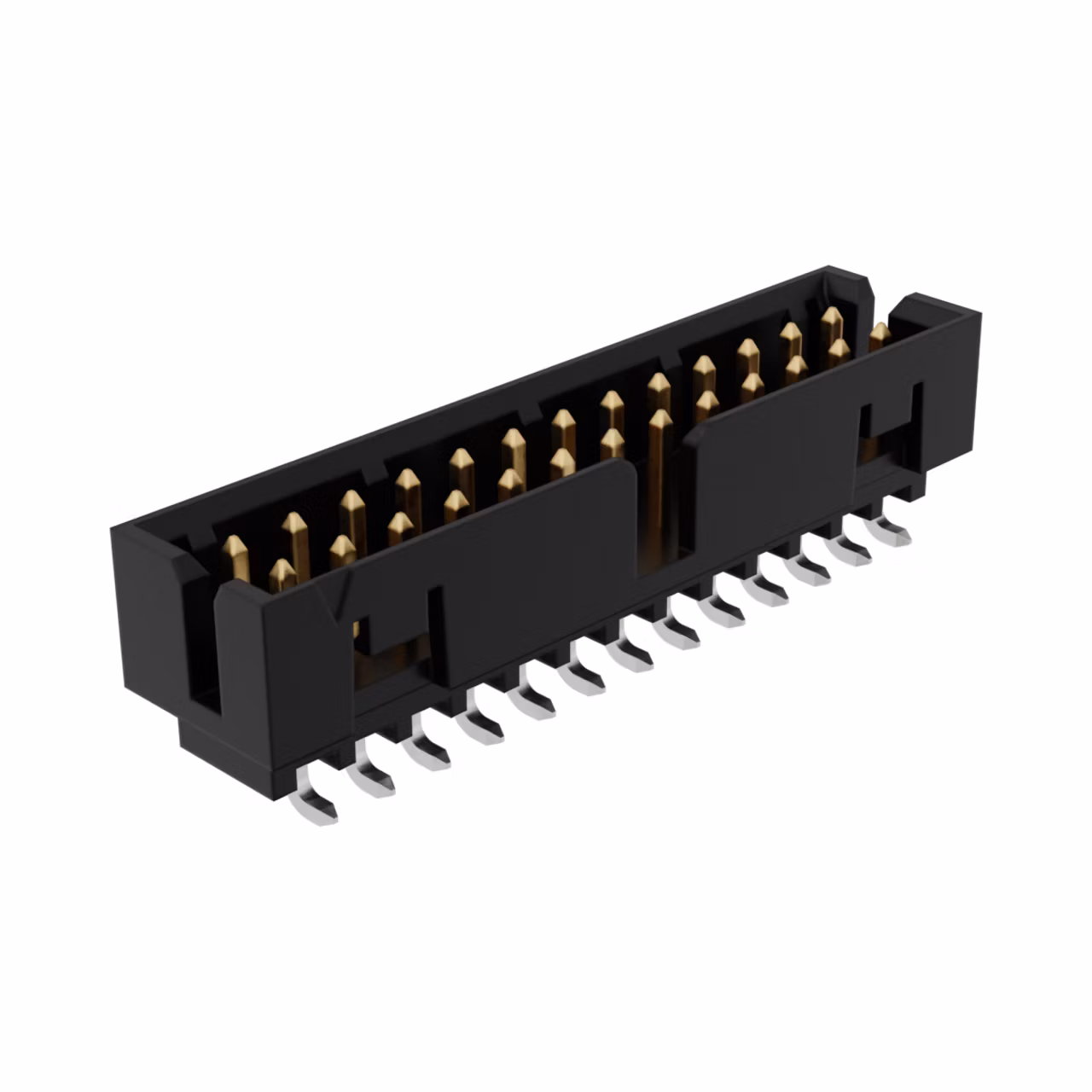 2.00mm Pitch, Milli-Grid PCB Header, Dual Row, Vertical, Surface Mount, Shrouded, 26 Circuits, 0.05µm Gold (Au) Plating, Dual Side Slots, Dual Friction Locks, Center Polarization, with Cap, Tape and Reel